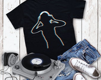 DJ T-shirt With Trippy Effect Gift for DJ EDM Music Shirt | Etsy