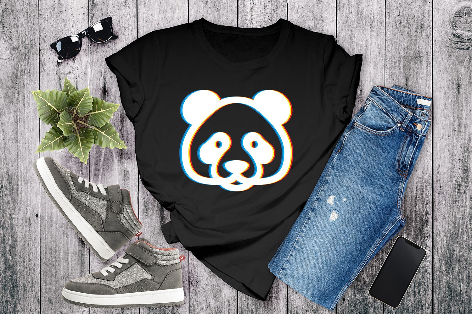 Cute Panda Bear Shirt Gift for Panda Lovers with Trippy Effect | Etsy