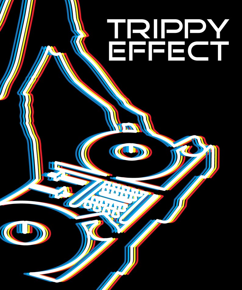 DJ T-shirt With Trippy Effect, Gift for DJ, EDM Music Shirt, Techno ...