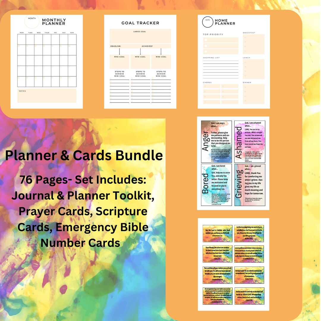 Planner and Cards Bundle Journal and Planner Toolkit Prayer - Etsy