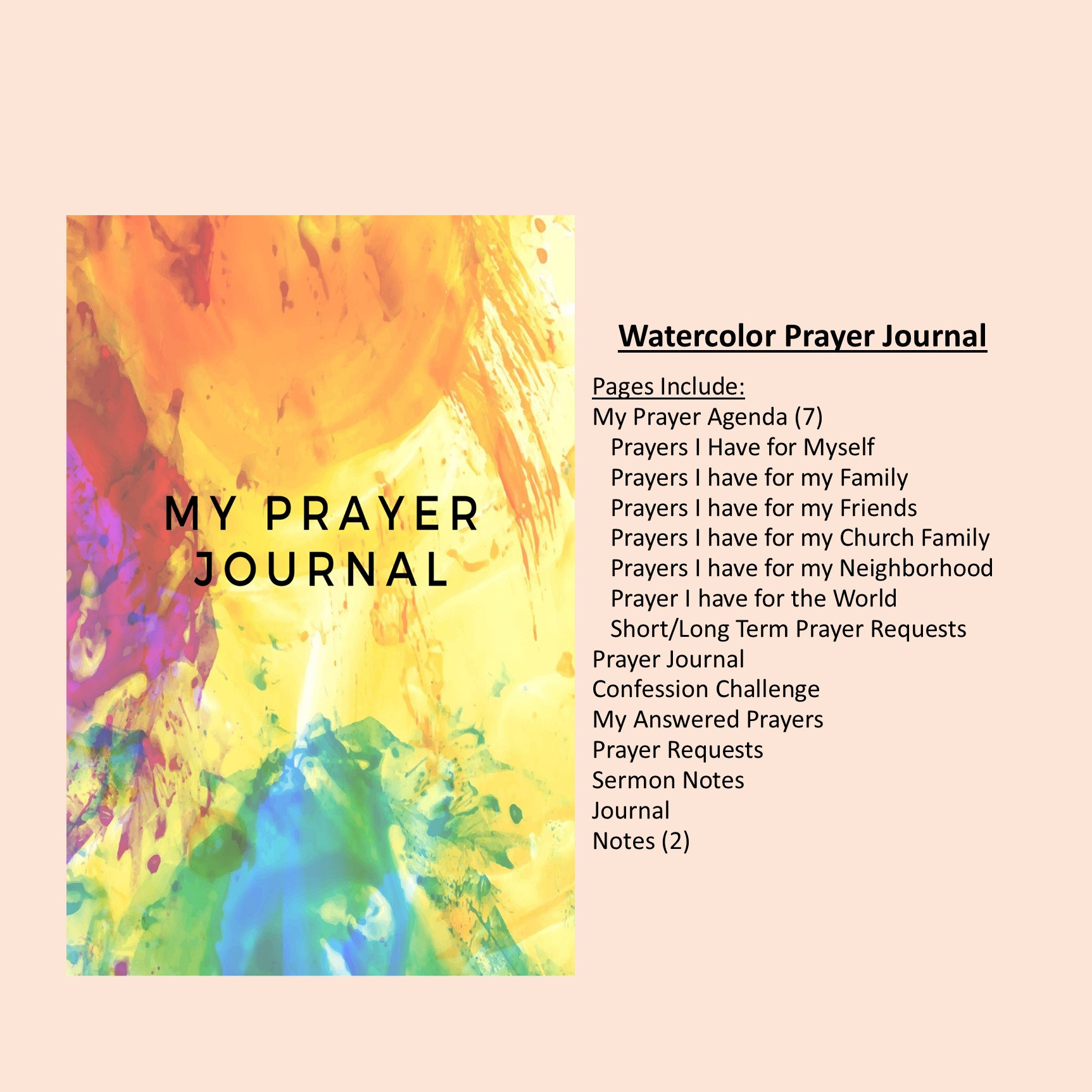 Prayer Journal Printable Daily Prayer Journal Watercolor - Etsy