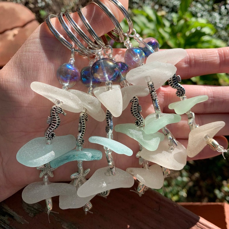 Sea Glass Keychain - Etsy