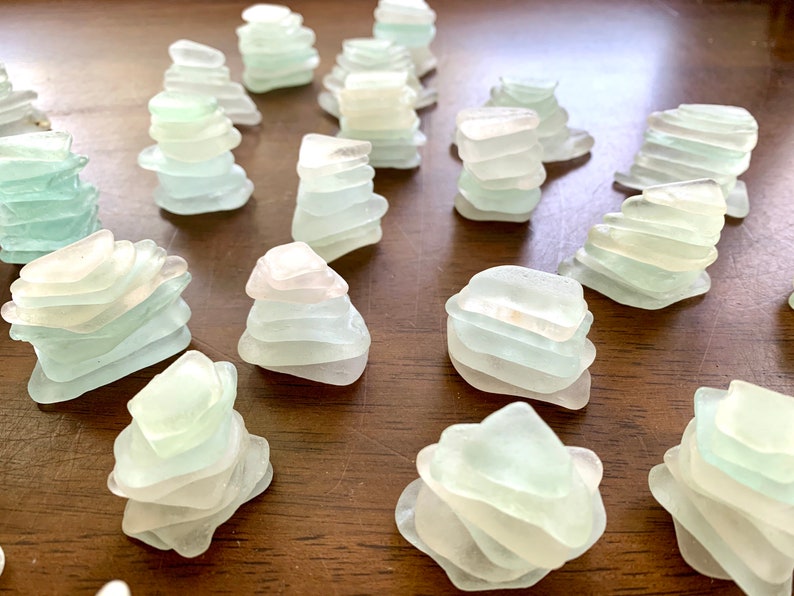 Sea Glass Cairn: Zen Stack Paperweight, Calming Coastal Decor - Etsy