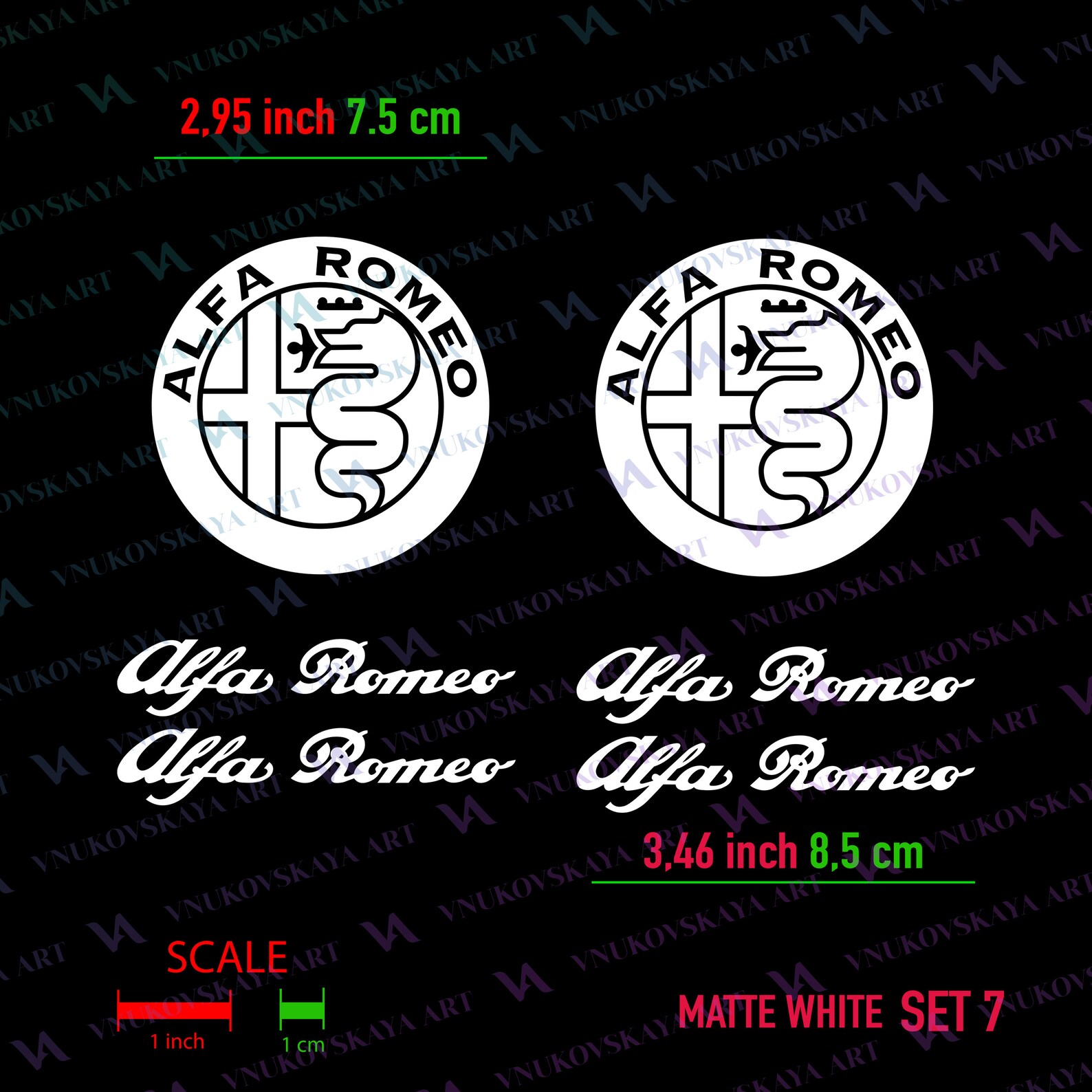 Alfa Romeo stickers decal set | Etsy