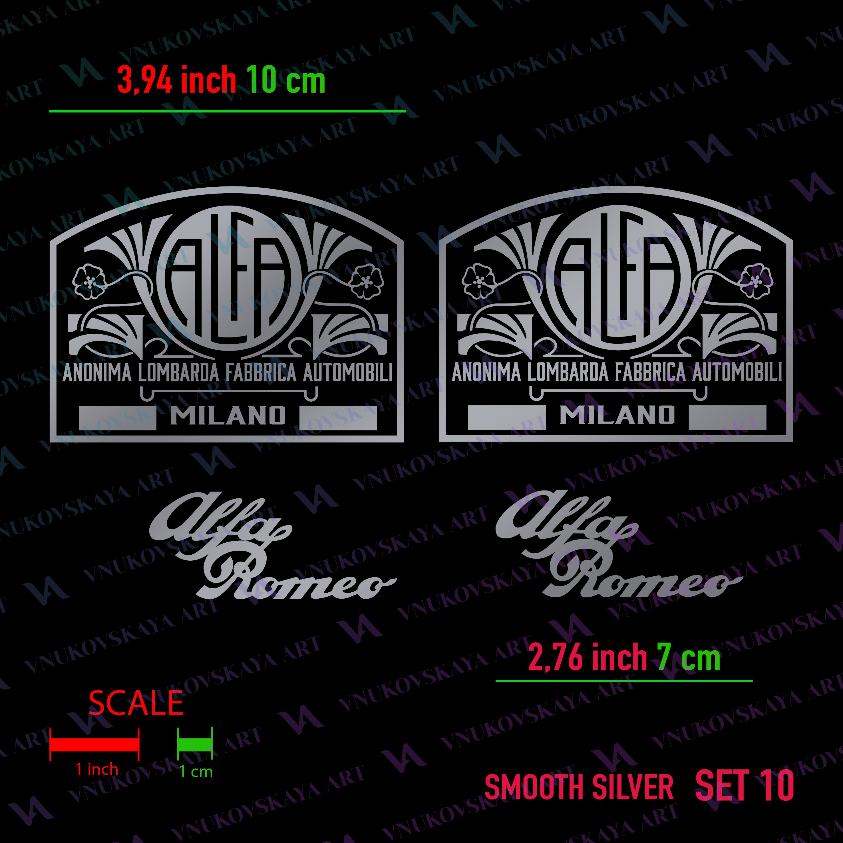 Alfa Romeo vintage logo stickers decal set | Etsy