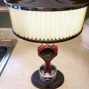 Chrome Top Red Chevy Camaro Lamp With Bowtie Emblems & Piston and ...