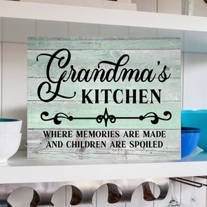 Wood Kitchen Sign, Grandma's Kitchen, Where Memories Are Made, and ...