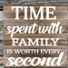 Wood Family Sign, Time Spent With Family is Worth Every Second, Home ...
