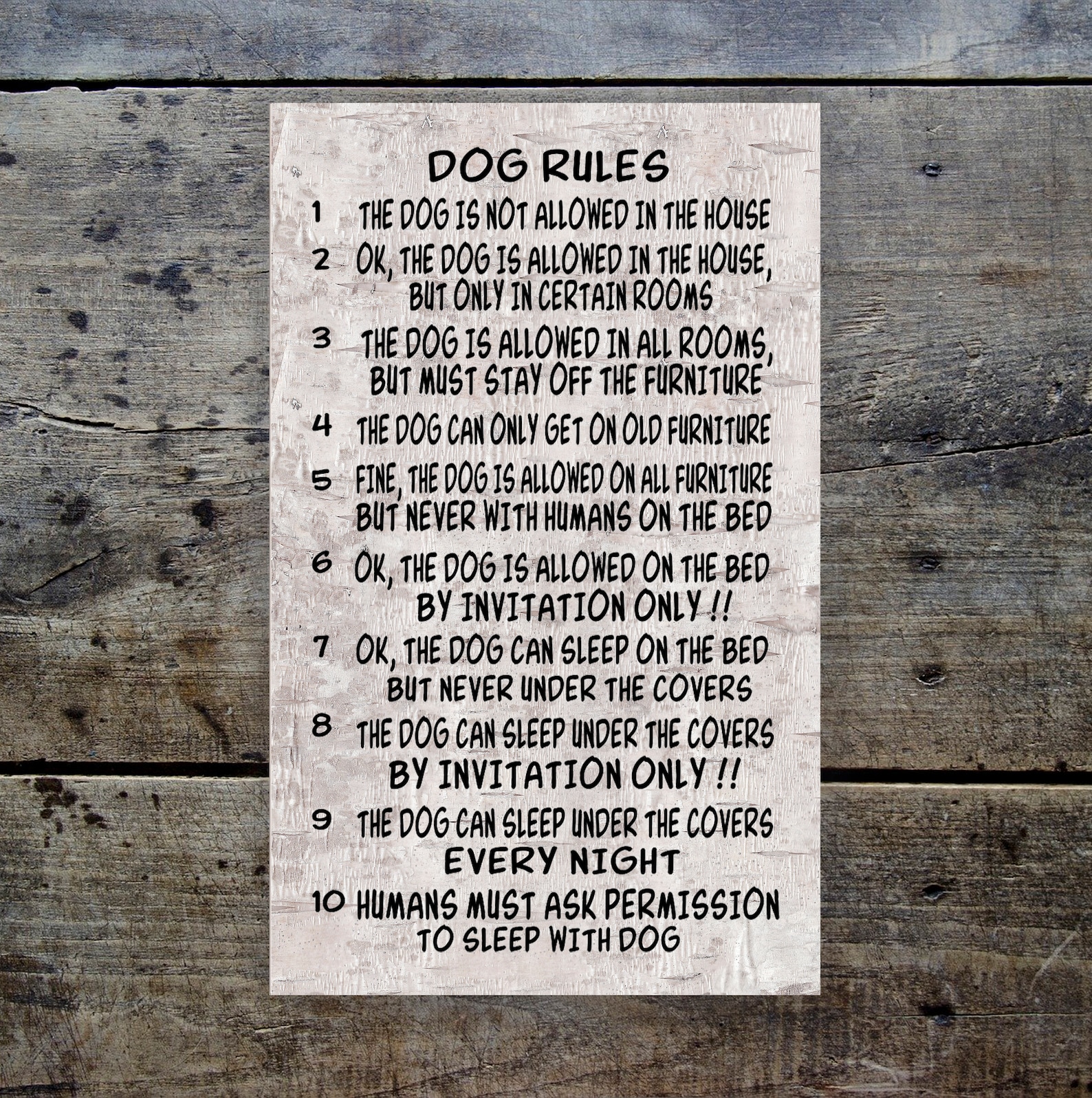 Wood Dog Sign Dog Rules the Dog is Not Allowed in the House | Etsy