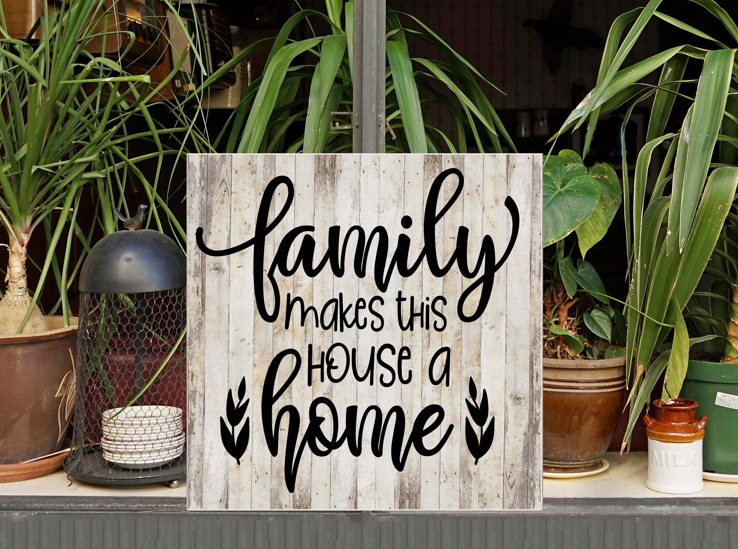 Wood Family Sign Family Makes This House a Home Home Sign - Etsy