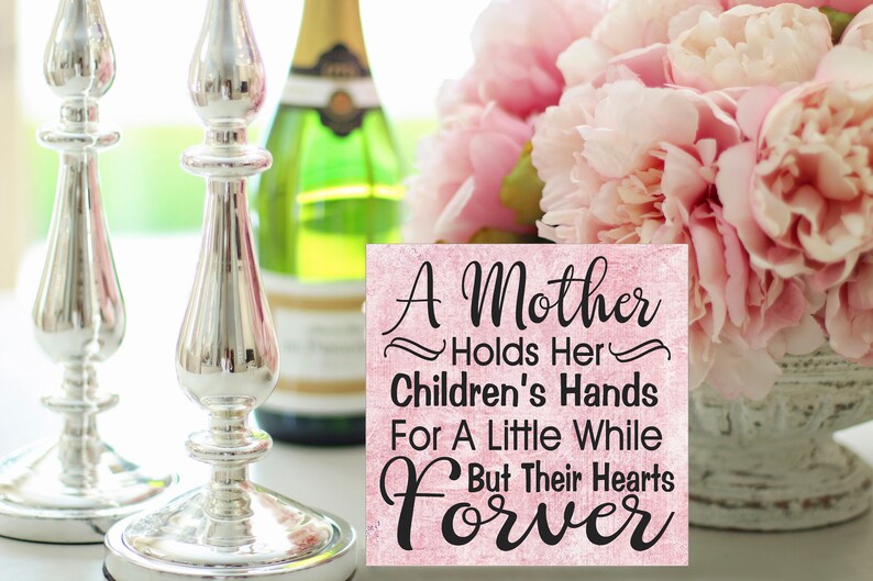 Wood Mother Sign A Mother Holds Her Children's Hand | Etsy
