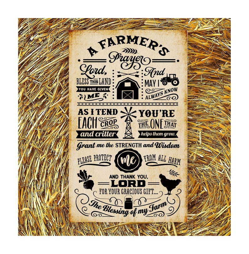Farm Sign A Farmer's Prayer Wood Sign Bless This Land - Etsy