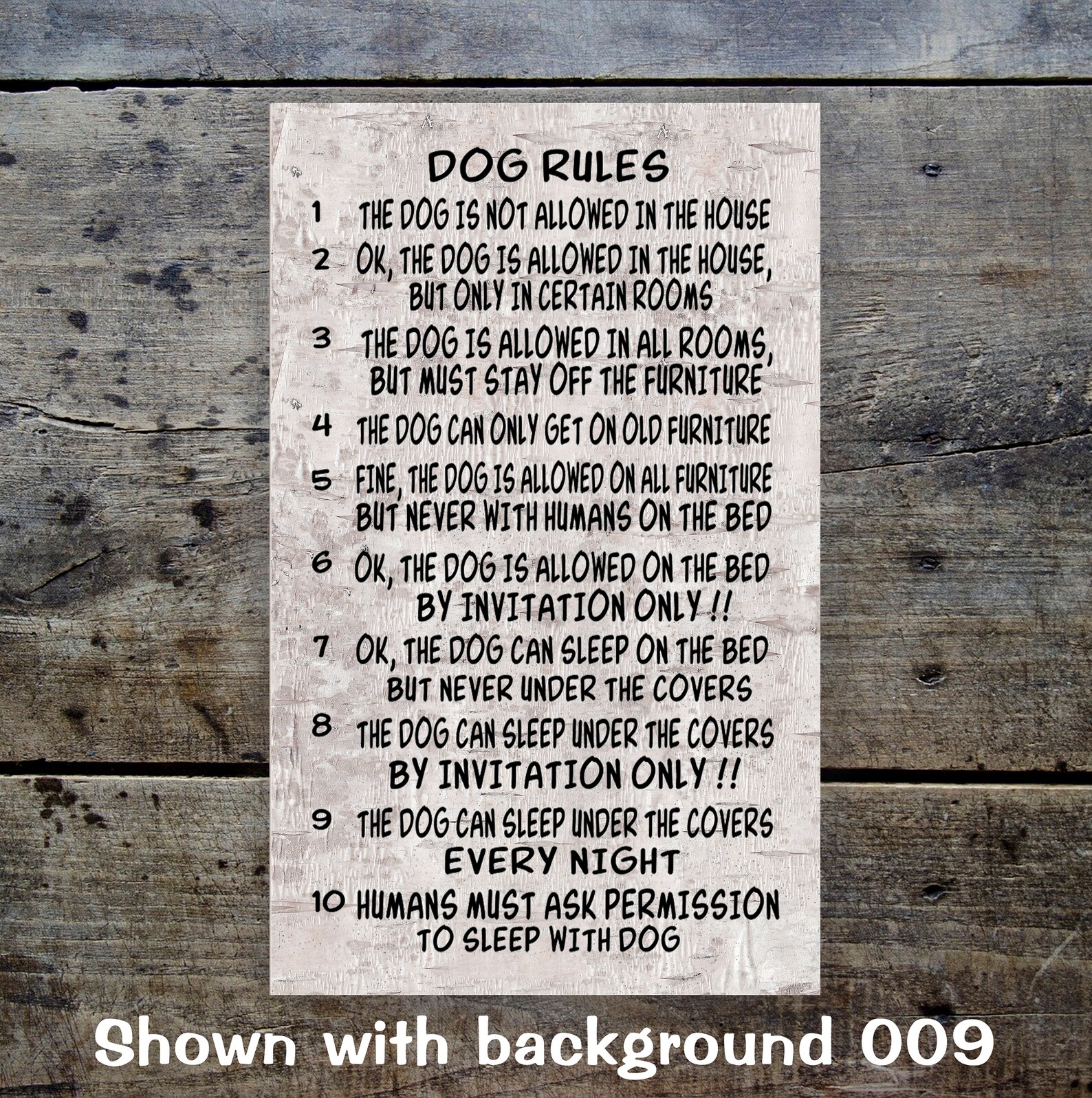 Wood Dog Sign Dog Rules the Dog is Not Allowed in the House | Etsy