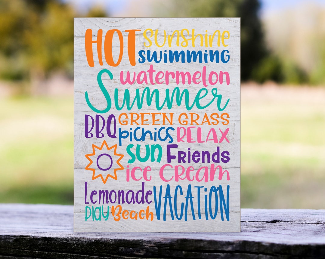 Wood Summer Sign, Hot Sunshine, Summer Subway Sign, Lemonade, Green ...