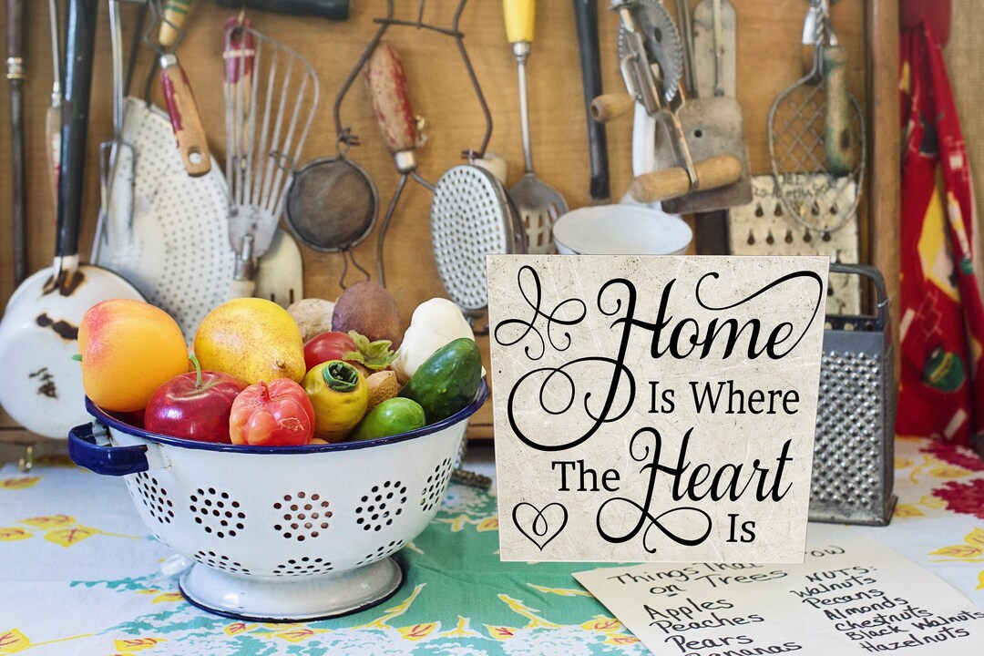 Wood Home Sign, Home is Where the Heart Is, Home Sign, Family Sign ...