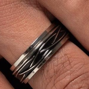 Men's Spinner Ring, Unique Fidget Ring for Men, Anxiety Stress ...