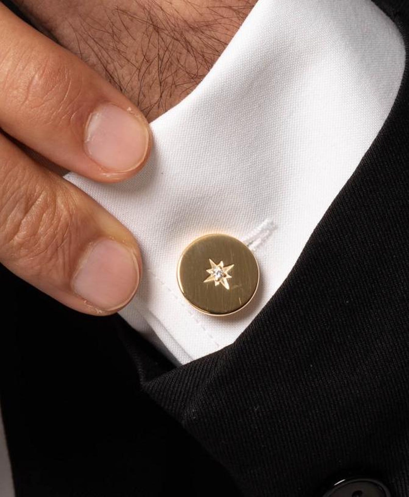 North Star Diamond Cufflinks, Men's Compass Cufflinks, Gems Crystal ...