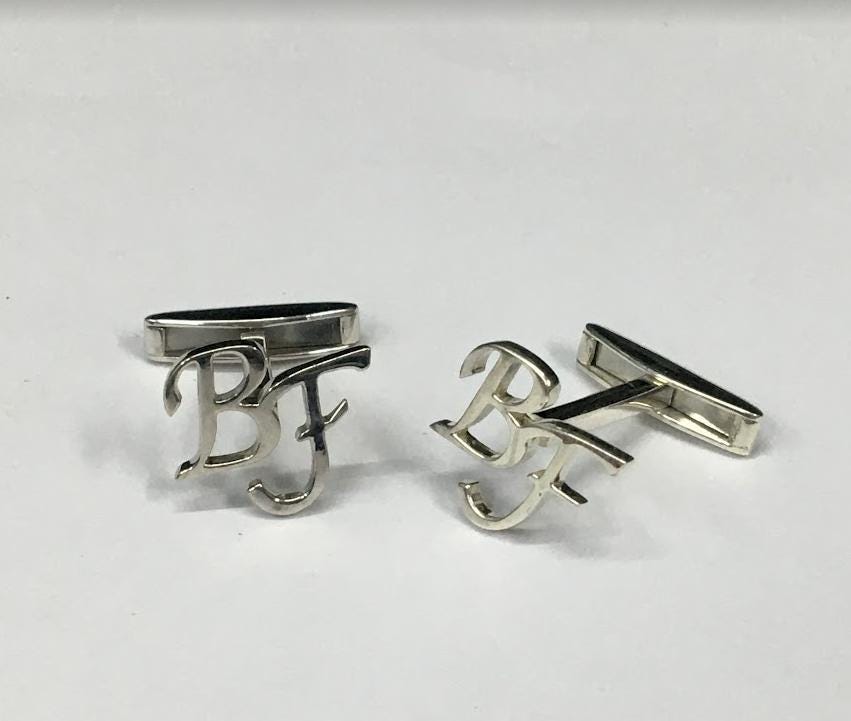 Personalized Name Cufflinks for Men's, Custom Initial Cufflinks, Groom ...