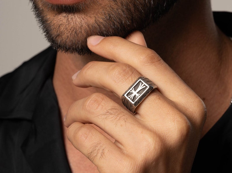 Men’s Cross Ring, Men's Statement Rings, Signet Ring Men, Religious ...