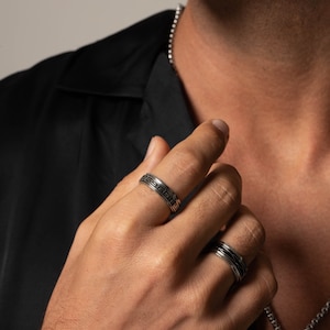 Men's Spinner Ring, Unique Fidget Ring for Men, Anxiety Stress ...