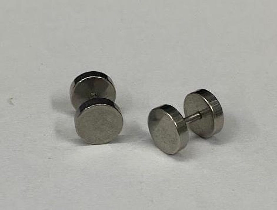8mm Screw Stud Earrings for Men's, Minimalist Plain Stud Earrings ...