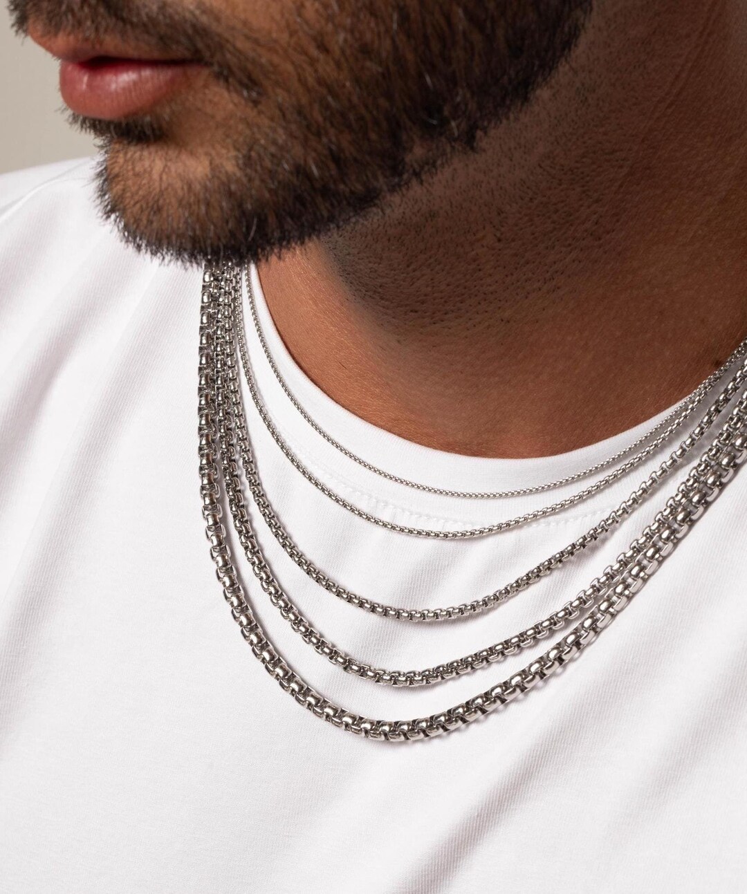 Classic Box Chain Necklace for Men's, Durable Men's Box Chain Necklace ...