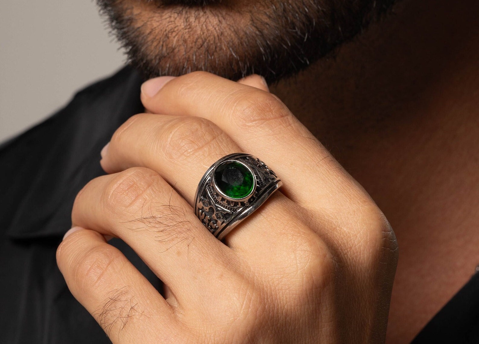 United States Army Military Ring, US Army Men's Signet Ring, Green ...