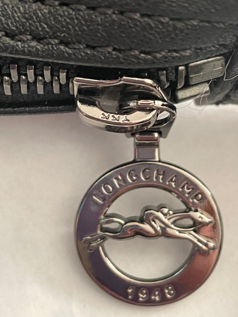 Longchamp Black Leather Top Handles Adjustable Removable Shoulder ...