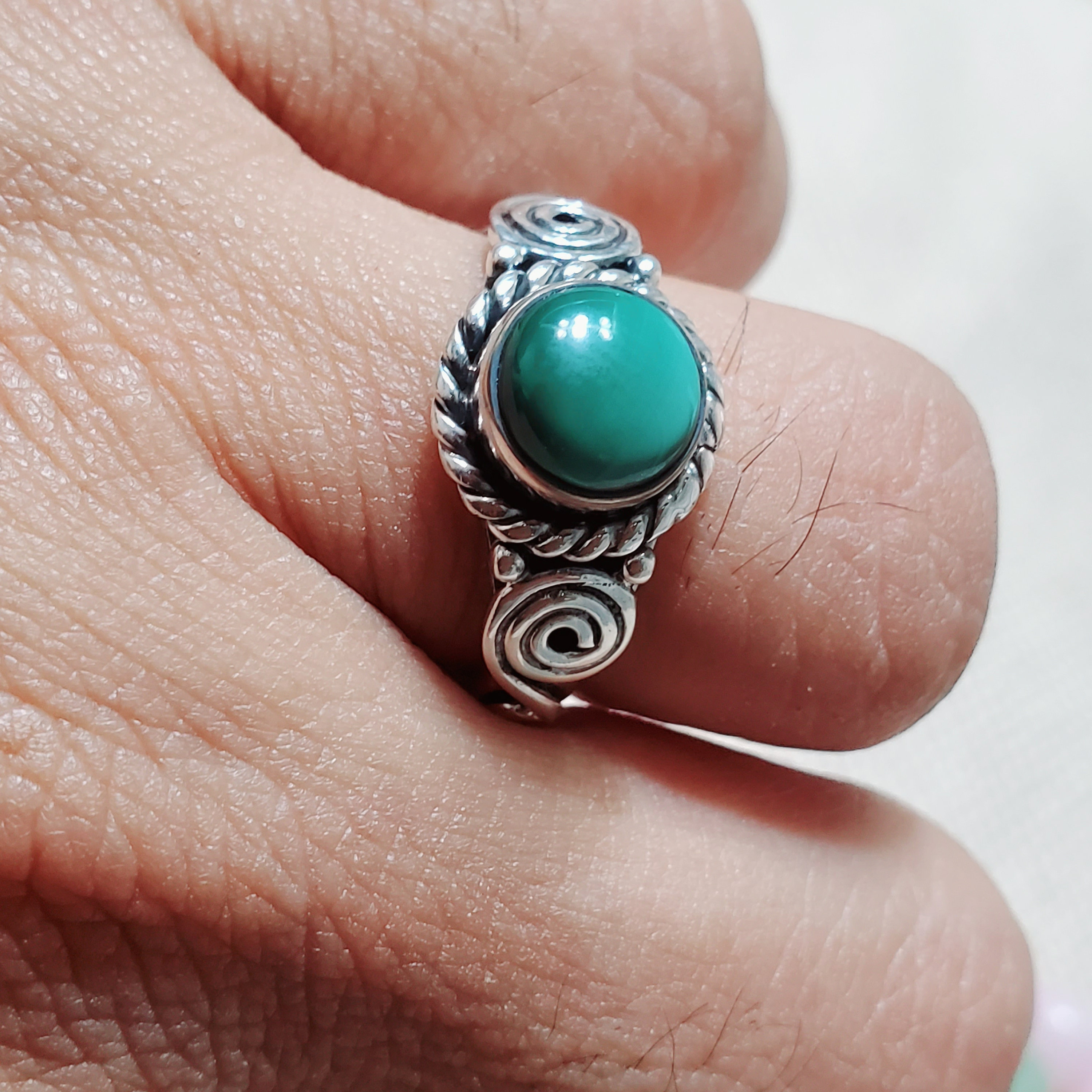 Anillo turquesa del Tíbet anillo delicado anillo de diseño - Etsy España