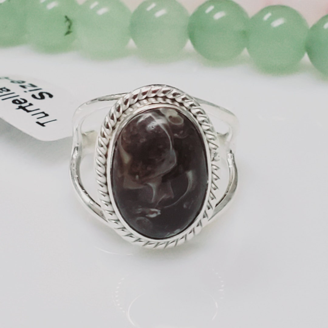 Oval Turtella Jasper Ring, Turtella Jasper Ring, Solid 925 Sterling ...