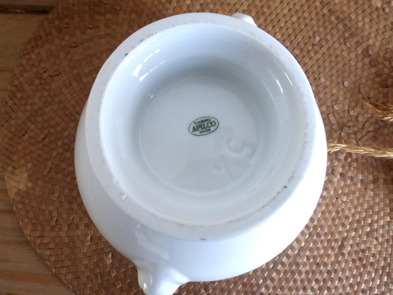 Classic French Vintage APILCO Footed White Porcelain Sz 5.5 Soup Tureen ...