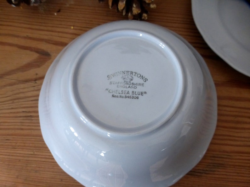 Set of Lovely English Vintage SWINNERTONS Chelsea Blue Ceramic Bowls X2 ...