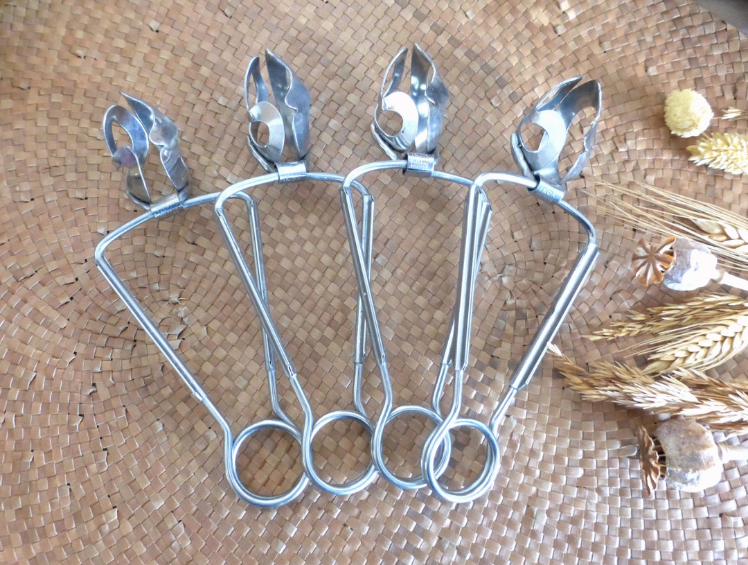 Set of Four Classic French Vintage Steel Snail Tongs Escargot ...