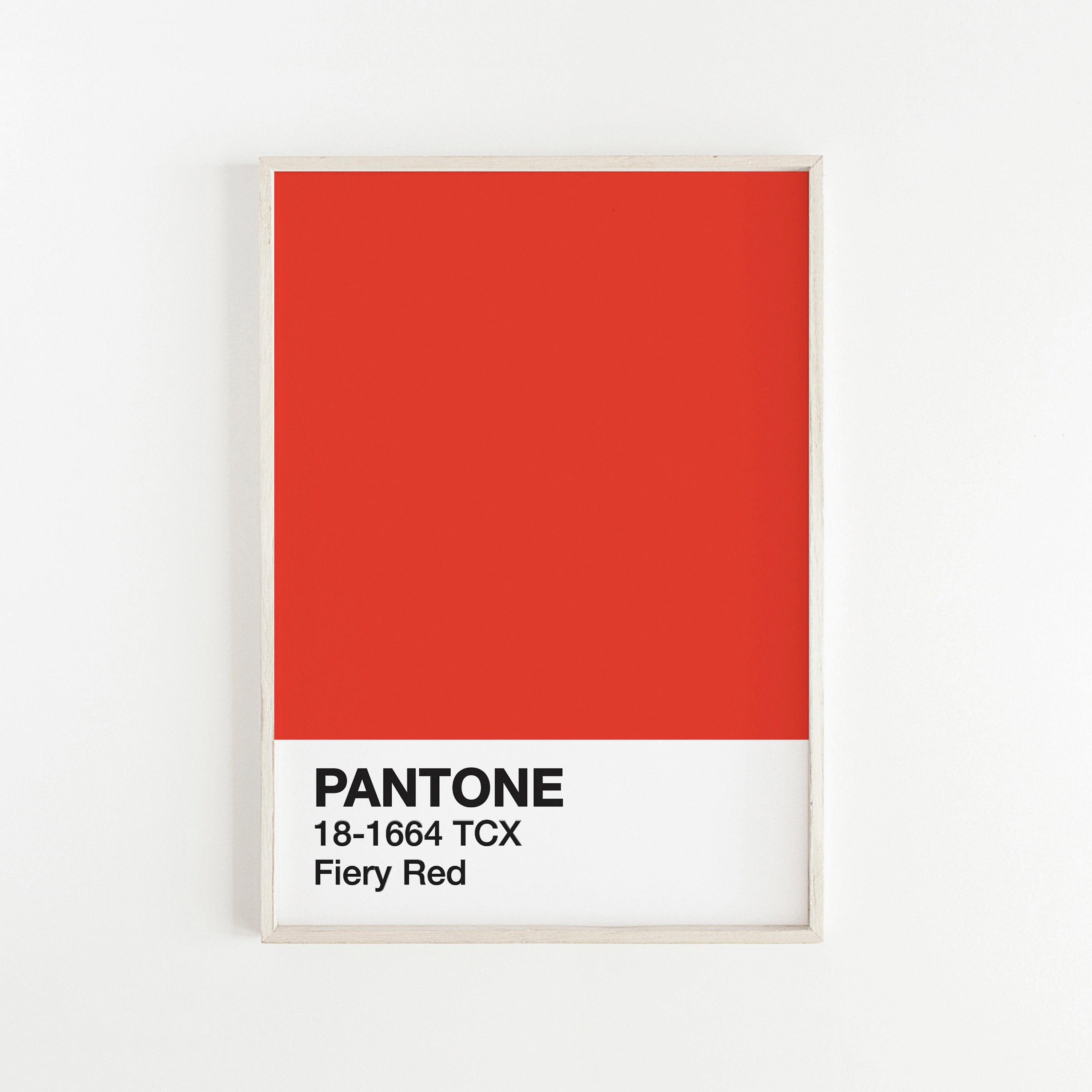 Pantone swatch print Colour palette fiery red color of the | Etsy