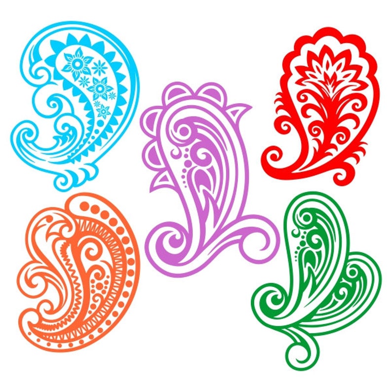 Paisley Decals Cuttable Design PNG DXF SVG & Eps File for - Etsy