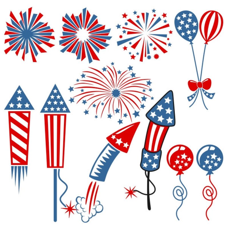 United States America Fireworks Cuttable Design PNG DXF SVG & - Etsy