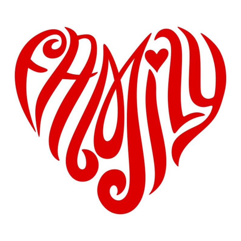 Family Heart Cuttable Design PNG DXF SVG & eps File for | Etsy