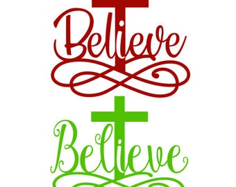 Believe Cross Svg | Etsy