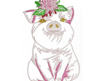 Pig Embroidery | Etsy