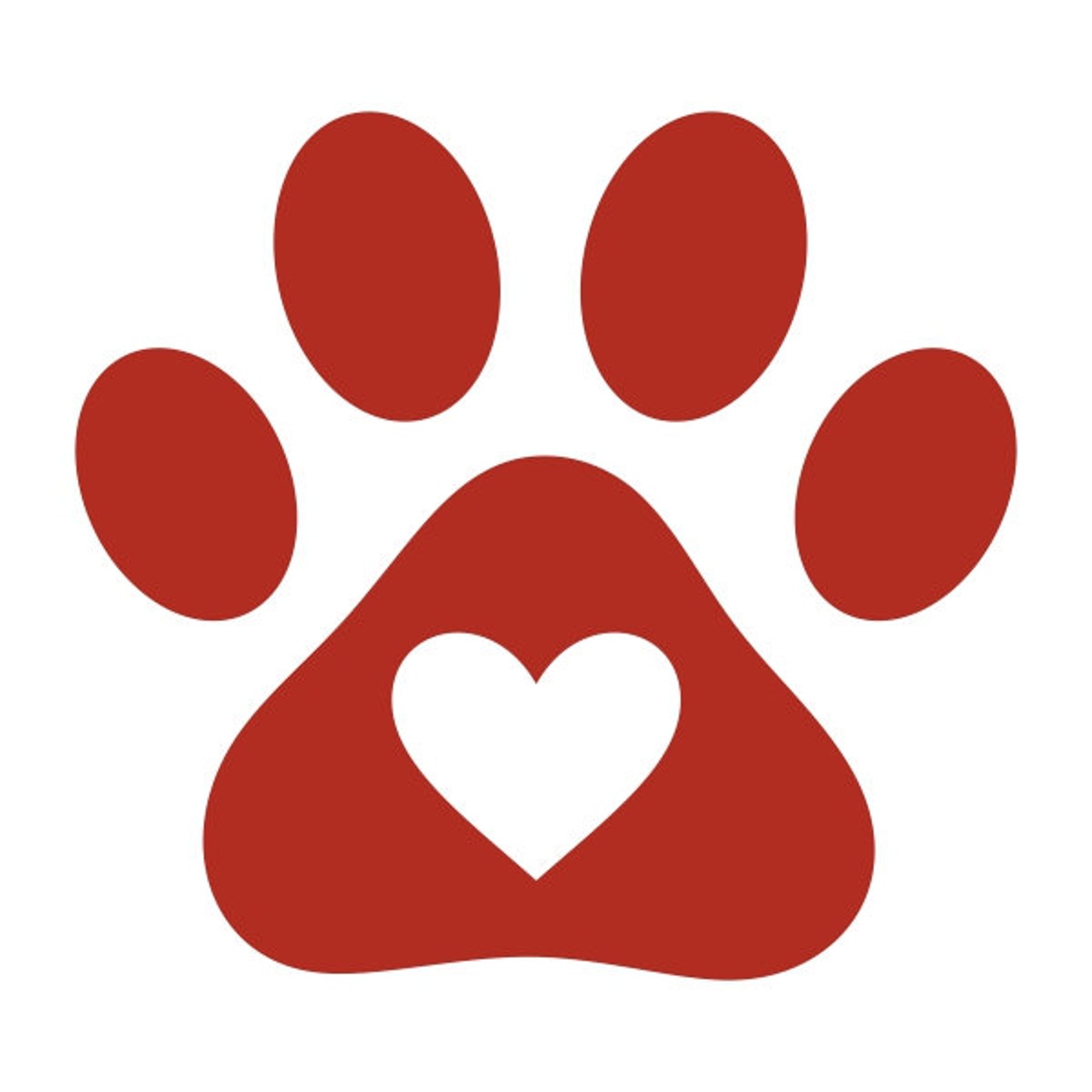 Paw in Heart Cuttable Design PNG DXF SVG & Eps File for - Etsy