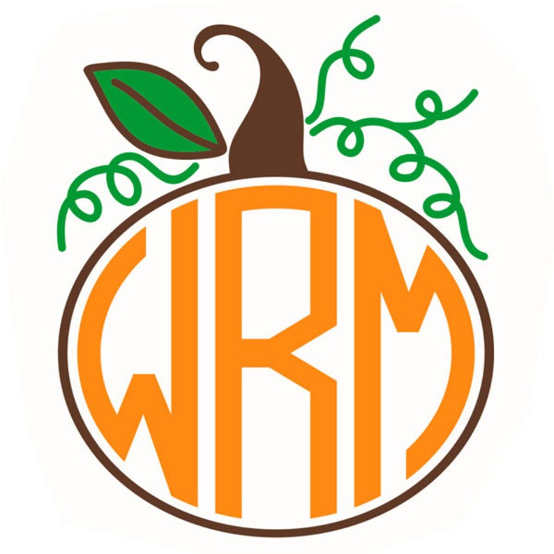 Pumpkin Leaf and Stems Monogram Frame Cuttable Design PNG DXF - Etsy