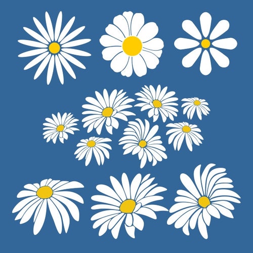 Daisy Bundle Svg Png Dxf - Etsy