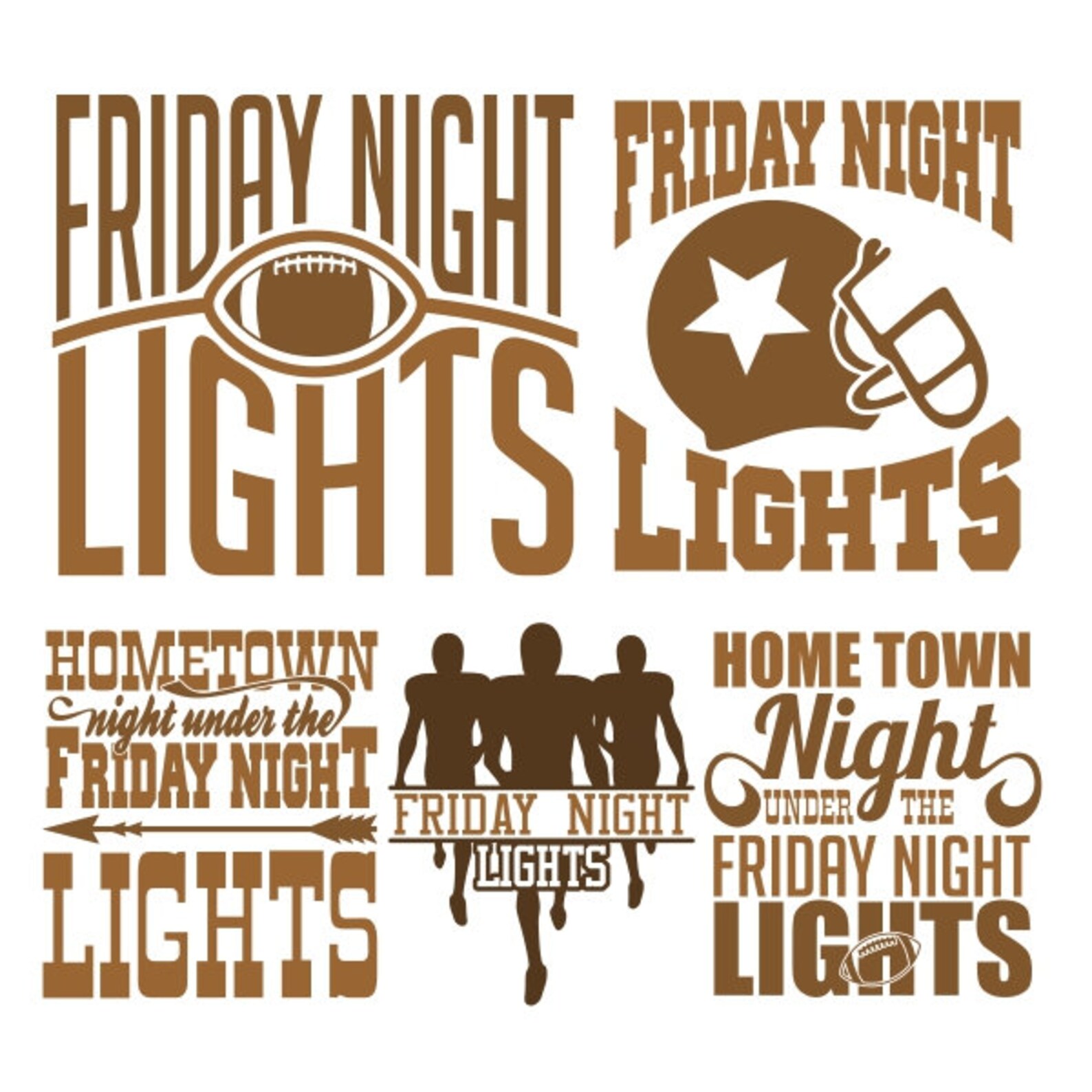 Friday Night Lights Football Cuttable Design PNG DXF SVG & Eps - Etsy