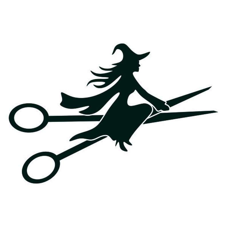 Flying Witch on Scissors Cuttable Design PNG DXF SVG & Eps - Etsy