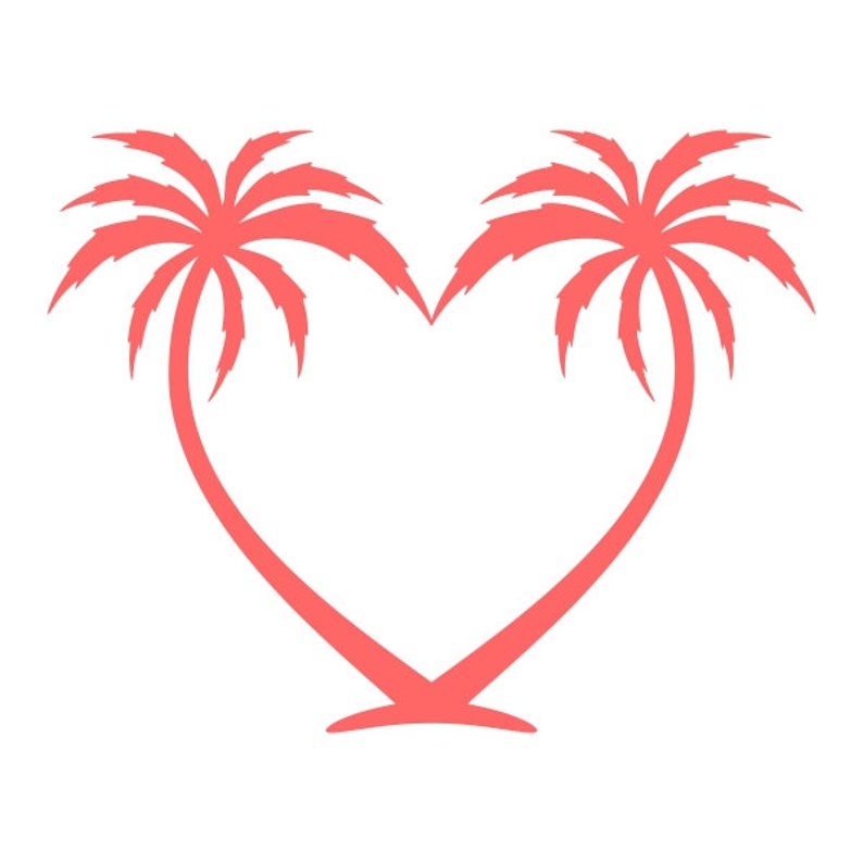 Heart Palm Tree Cuttable Design PNG DXF SVG & Eps File for - Etsy