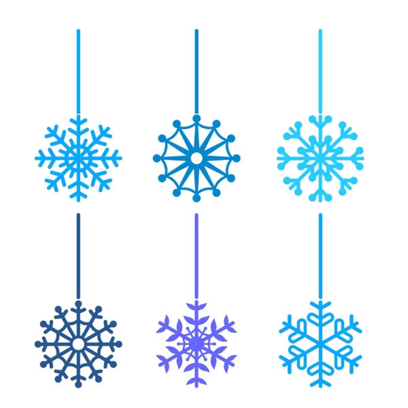 Winter Snowflake String Cuttable Design PNG DXF SVG & Eps File - Etsy