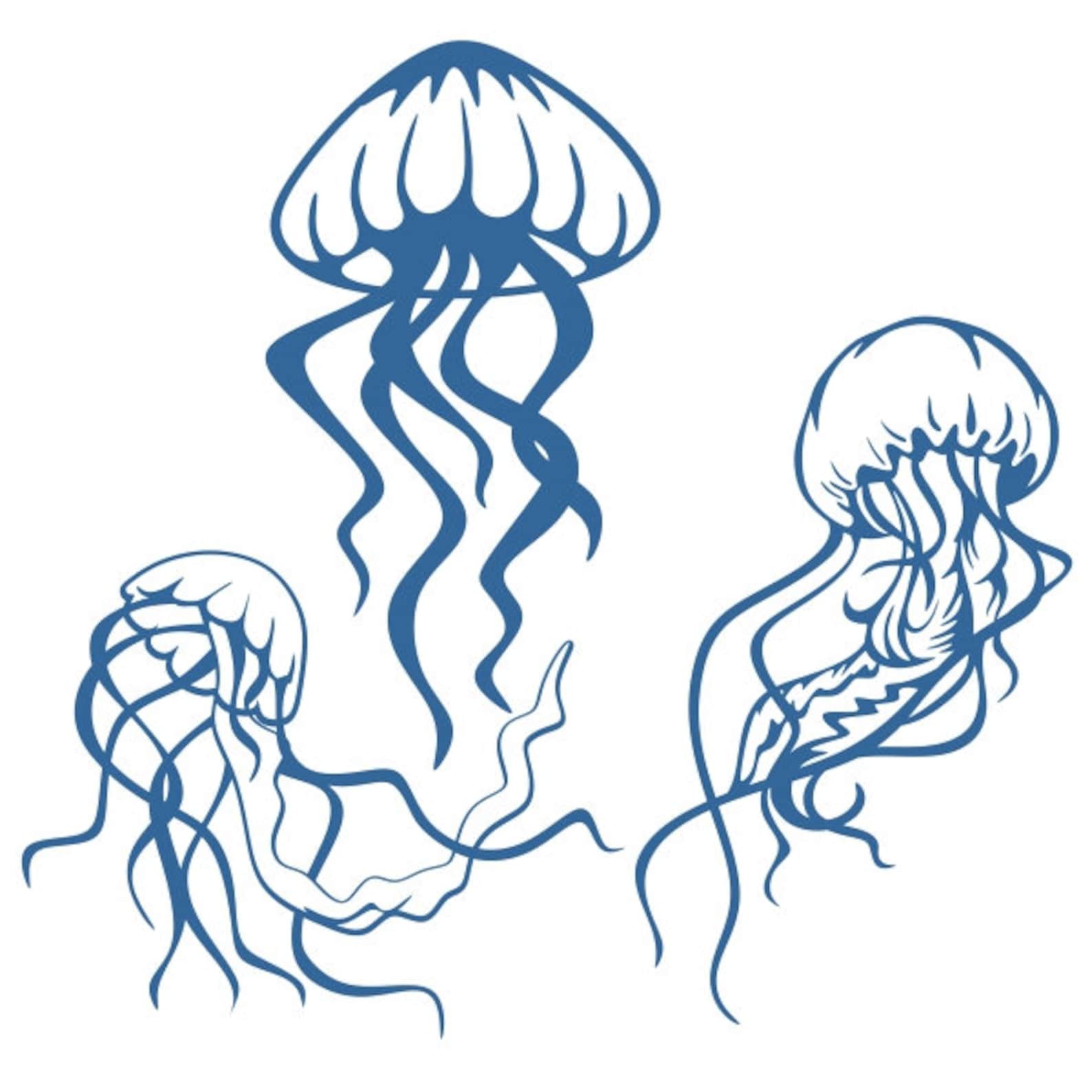 Jelly Fish Cuttable Design PNG DXF SVG & Eps File for | Etsy
