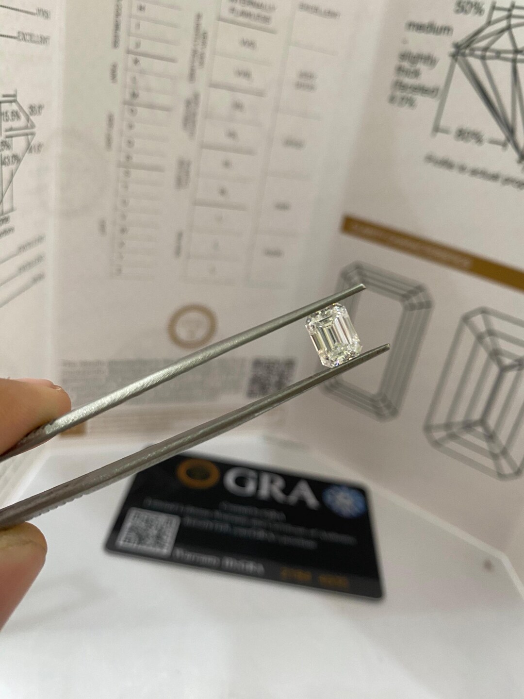 GRA Certified Loose Emerald Cut Moissanite Diamond, All Sizes With ...