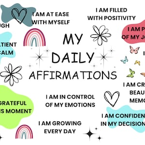 Daily Affirmation Motivational Glass Tumbler Mental Health Tumbler ...