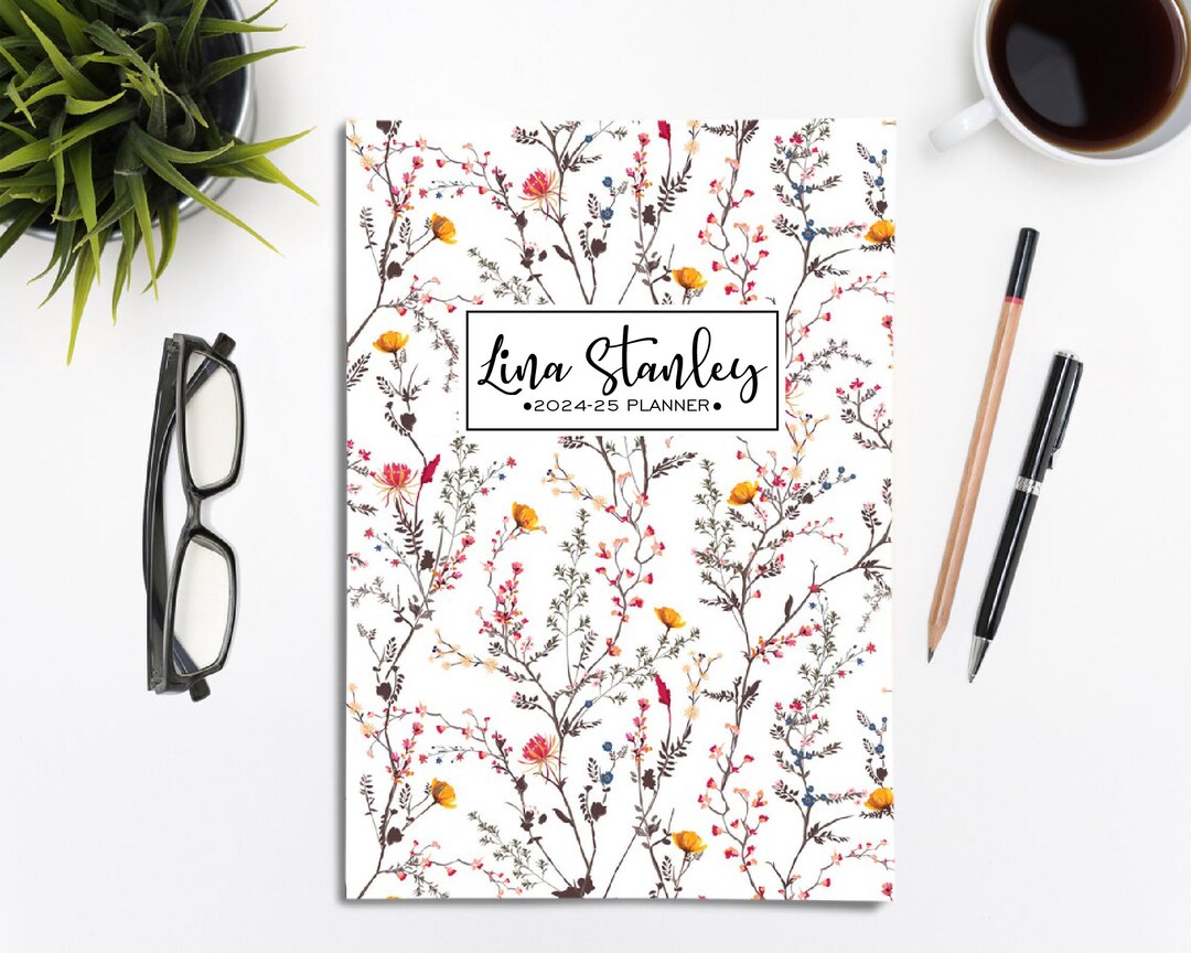 Floral Academic Planner 2024-2025: Personalized Weekly & Monthly ...